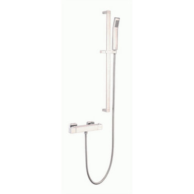 Chrome Thermostatic Mounted Bar Mixer Shower With Wall Mounted Slide ...