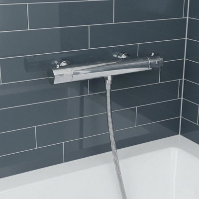Chrome Thermostatic Shower Mixer with Safety Temperature Lock