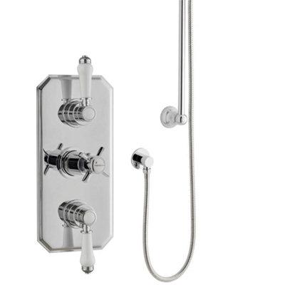 Chrome Triple Concealed Thermostatic Mixer Shower With Wall Mounted ...