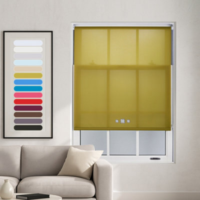 Chrome Triple Square Eyelet Daylight Roller Blind - (W)120cm x (L)165cm ...