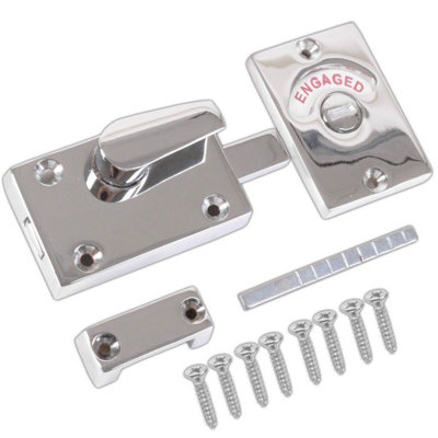 Chrome Vacant/Engaged Bathroom Toilet Door Lock