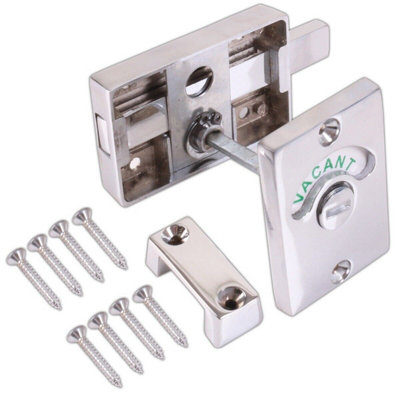 Chrome Vacant/Engaged Bathroom Toilet Door Lock