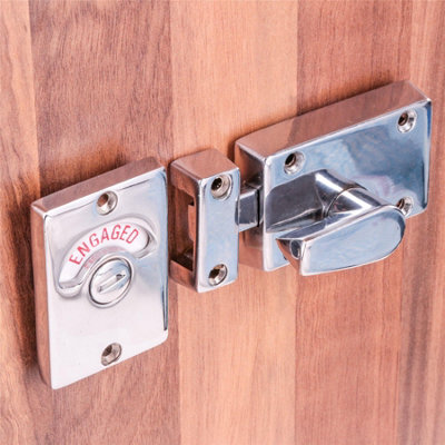 Chrome Vacant/Engaged Bathroom Toilet Door Lock