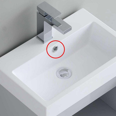 Chromed Brass Made Basin Sink Overflow Cover Insert Hole Trim | DIY at B&Q