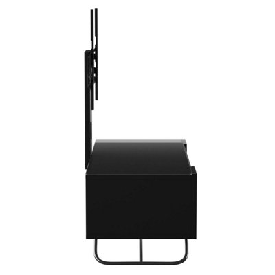 Chromium TV-Stand with 1 Flap Black, 1000mm include bracket