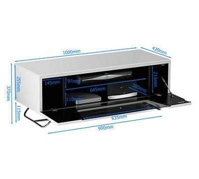 Chromium TV-Stand with 1 Flap Ivory 1000