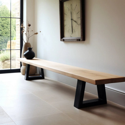 Chunky and Sophisticated Beech Seating Bench - 250cm(L) - for 280cm ...