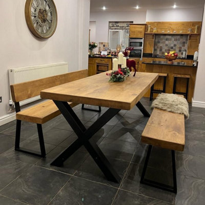 Chunky and Sturdy Dining Table - Dark Oak