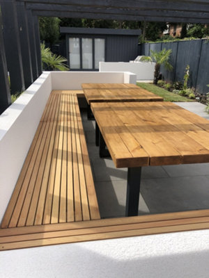 Chunky Handmade Outdoor Table - Dark Oak
