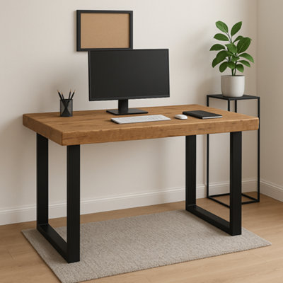 Chunky Standing Workstation - Mid Oak
