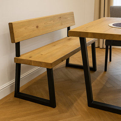 Chunky & Sturdy Bench with Back