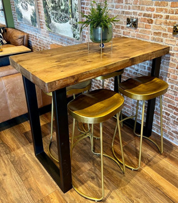 Chunky & Sturdy Breakfast Bar - Dark Oak