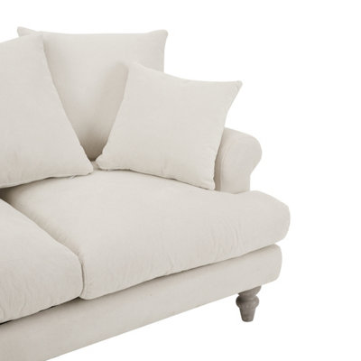 Churchill 2 Seater Sofa With Scatter Back Cushions, Ivory Linen