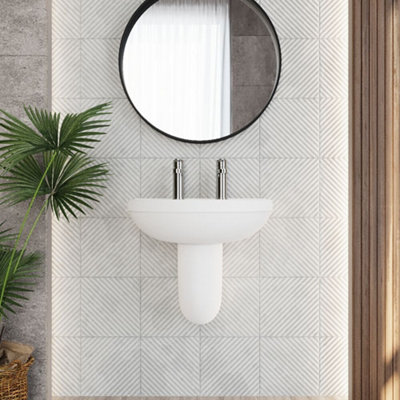 Churnet Round 2 Tap Hole Basin & Semi Pedestal - 550mm