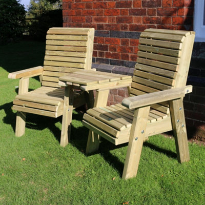 Hardwood garden love seat store