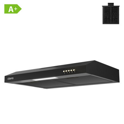 CIARRA 60cm Slim Cooker Hood Under Cabinet - Black