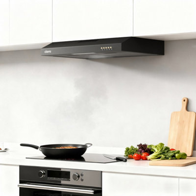 CIARRA 60cm Slim Cooker Hood Under Cabinet - Black