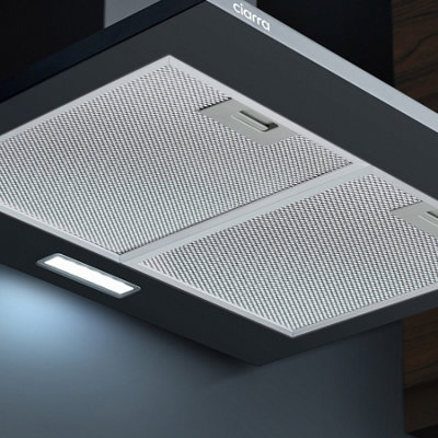 CIARRA 60cm Stainless Steel Chimney Cooker Hood - Black