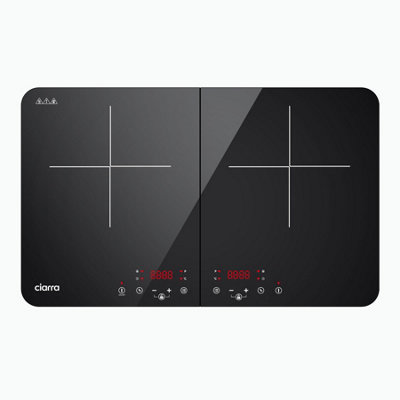 CIARRA Double Zone Induction Hob, 2800W Portable Electric Hob, Table ...