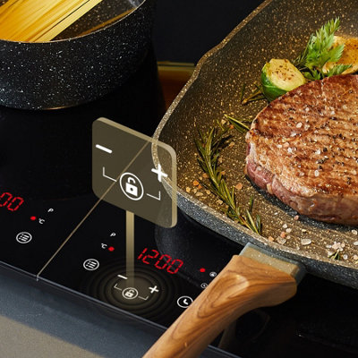 CIARRA DOUBLE ZONE INDUCTION HOB, 2800W PORTABLE ELECTRIC HOB, TABLE ...