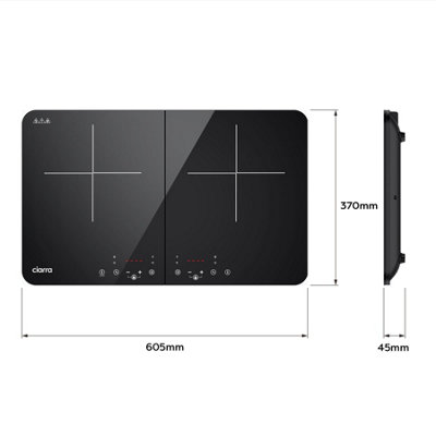 CIARRA Double Zone Induction Hob, 2800W Portable Electric Hob, Table ...