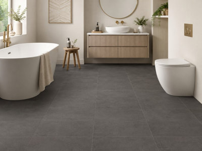 Cimento Graphite Matt Floor Tiles (120 Pack - 15 Box - 21.15m2 Coverage ...
