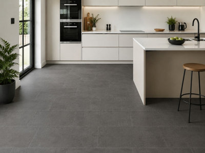 Cimento Graphite Matt Floor Tiles (2 Pack - 1 Box - 1.42m2 Coverage ...