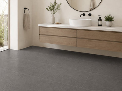Cimento Graphite Matt Floor Tiles (20 Pack - 10 Box - 14.2m2 Coverage ...