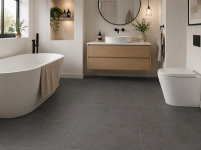 Cimento Graphite Matt Floor Tiles (40 Pack - 20 Box - 28.4m2 Coverage ...