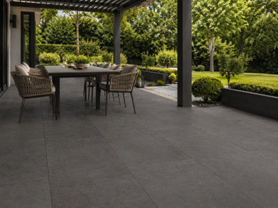 Cimento Graphite Matt Outdoor Floor Tiles (40 Pack - 20 Box - 28.4m2 ...