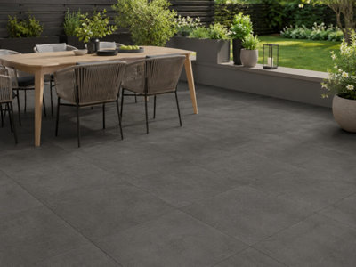 Cimento Graphite Matt Outdoor Floor Tiles (80 Pack - 20 Box - 28.4m2 ...