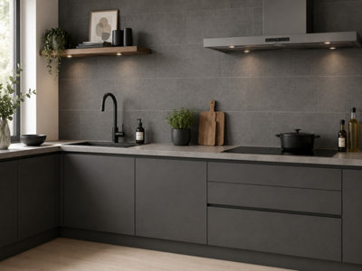 Cimento Graphite Matt Wall Tiles (80 Pack - 10 Box - 14.1m2 Coverage ...