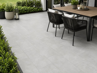 Cimento Grey Matt Outdoor Floor Tiles (24 Pack - 3 Box - 4.23m2 ...