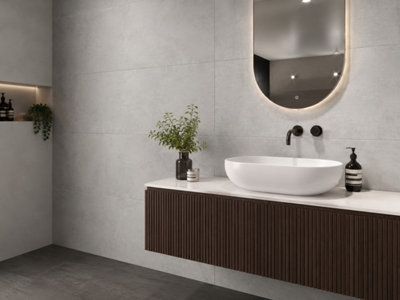 Cimento Grey Matt Wall Tiles (2 Pack - 1 Box - 1.42m2 Coverage ...