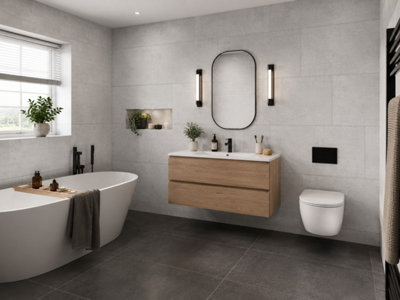 Cimento Grey Matt Wall Tiles (30 Pack - 15 Box - 21.3m2 Coverage ...