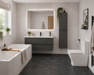 Cimento Grey Matt Wall Tiles (60 Pack - 15 Box - 21.3m2 Coverage ...