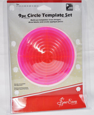 CIRCLE TEMPLATE PK9 - Template Set: 9 Piece: Circular - Sew Easy