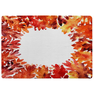 Circled Autumn Leaves Special Soft Home Rug