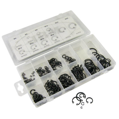 Circlip Snap Ring Internal Assortment 300pc Metal Ring C-Clip Retainer ...