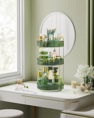 Circular Beauty Organizer, Three-Level Rotating Storage Solution for ...