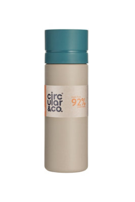 Circular Bottle 600ml Chalk & Teal