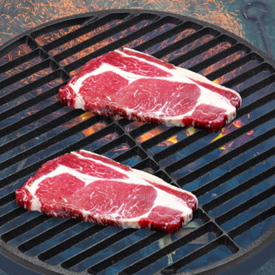 Circular Cast Iron Grilling Grate, Dual Side Grid for Outdoor BBQ Dia ...