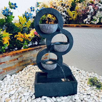 Circular Pouring Bowls Solar Powered Water Feature