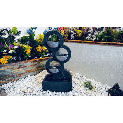 Circular Pouring Bowls Solar Powered Water Feature