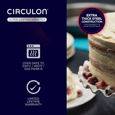 Circulon Momentum Grey Round Carbon Steel Non-Stick Freezer Safe ...
