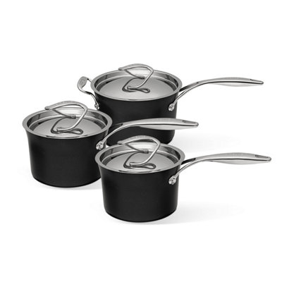 Circulon Style Black Anodized Aluminium Non-Stick 3-Piece Cookware Set ...