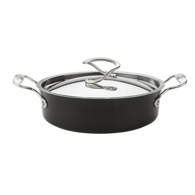 Circulon Style Black Round Steel Non-Stick Induction Saute Frying Pan 27cm