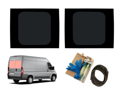 Citroen Relay (2006 +) Rear Barn Door Dark Tint Windows Pair Glass Trim Kit