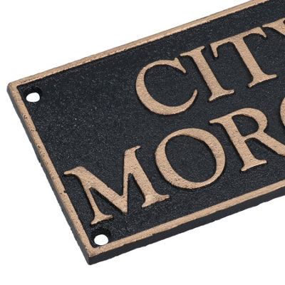 City Morgue Cast Iron Sign Plaque Door Wall House Gate Mortuary Funeral ...