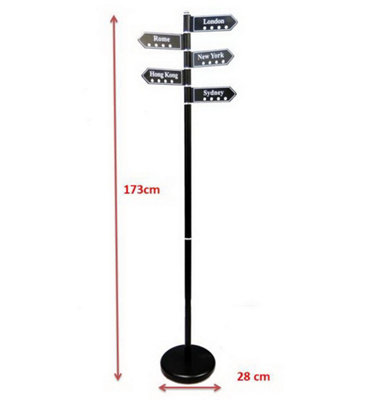 CITY'S: FREE STANDING COAT RACK STAND/BLACK -WITH 5 SWIVEL CITY'S HANGERS